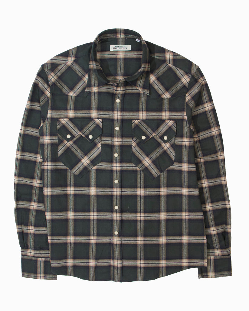 The Sawtooth Shirt - Pine Green Plaid Brushed Cotton – Nine Point Mesa